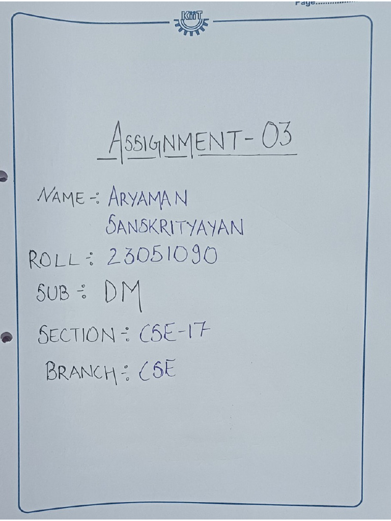 Aryaman Sanskrityayan 23051090 Dm-3 | PDF