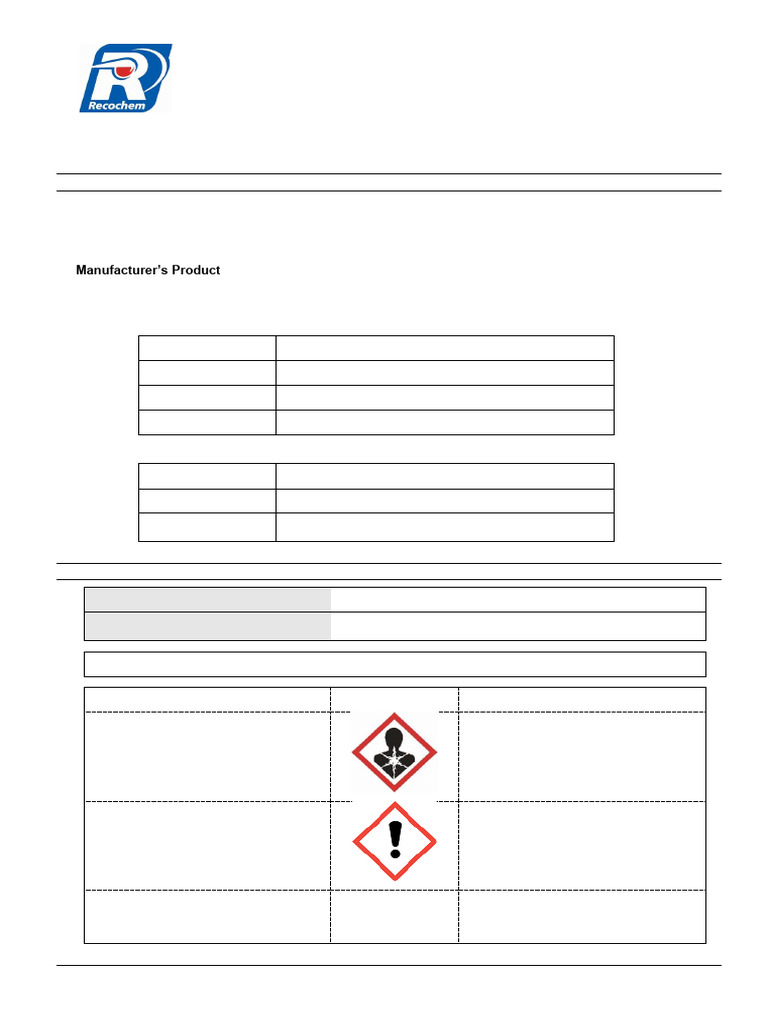 RECO-COOL HD Premium Antifreeze Safety Data | PDF | Toxicity ...