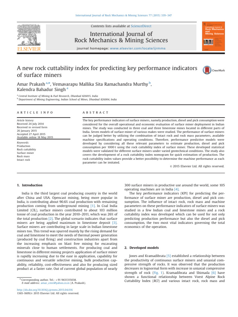 A New Rock Cuttability Index | PDF | Errors And Residuals | Regression ...