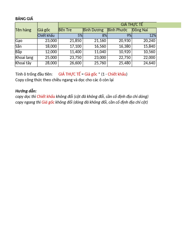 Modun 4 p2 Bai Tap Ham Xu Ly So - XLSX PQ | PDF