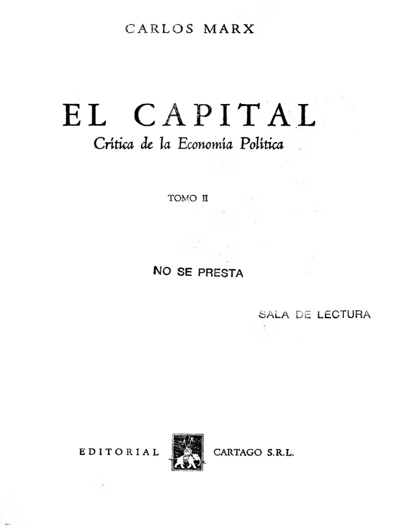El Capital | PDF | Hoja de balance | Karl Marx