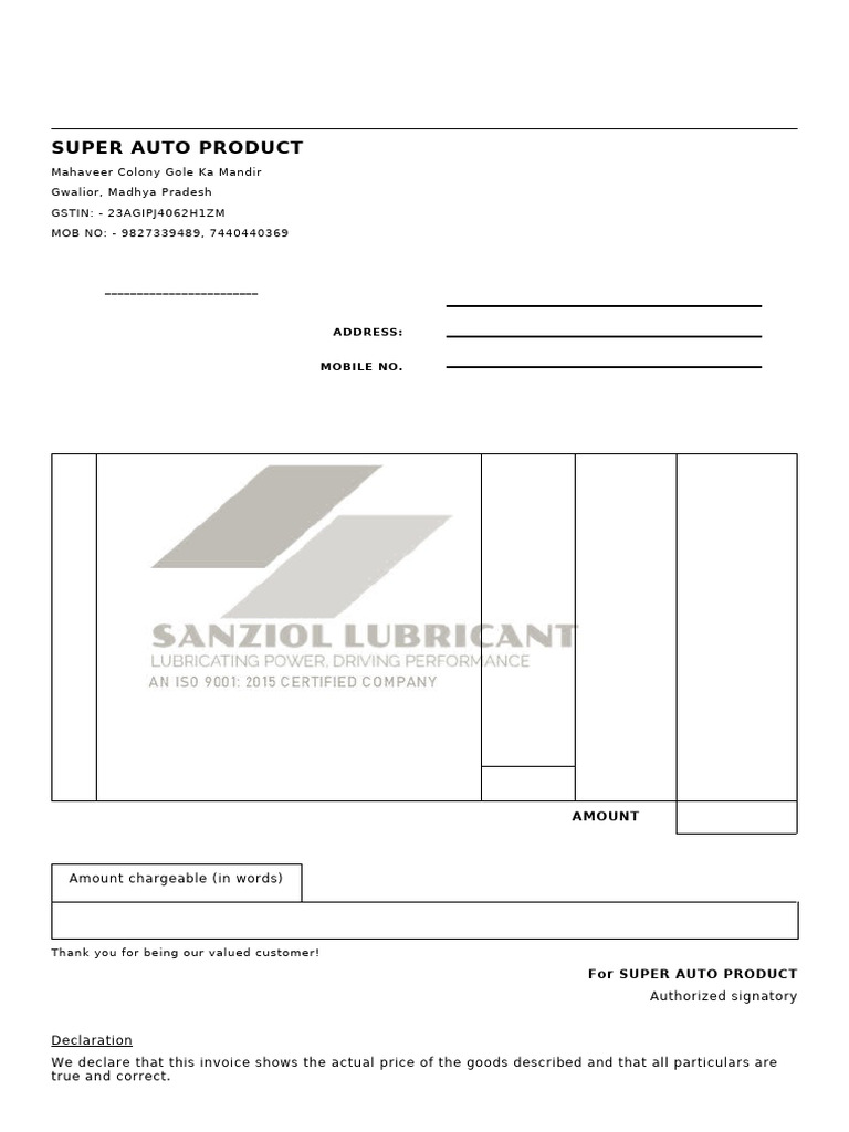 Local Invoice Sample Without GST | PDF