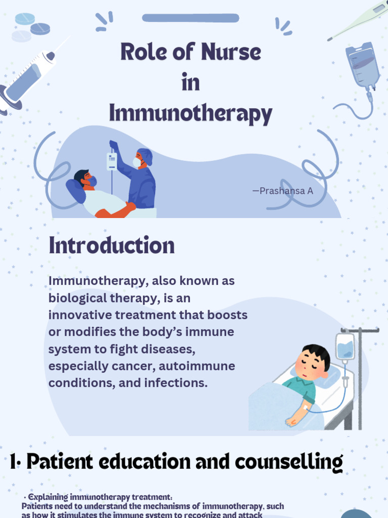Role of Nurse in Immunotherapy PDF | PDF | Immunotherapy | Allergy