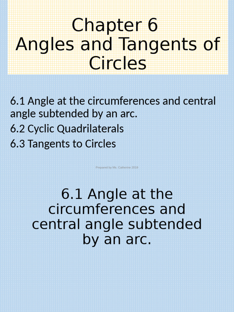Angles and Tangents in Circles | PDF | Circle | Angle