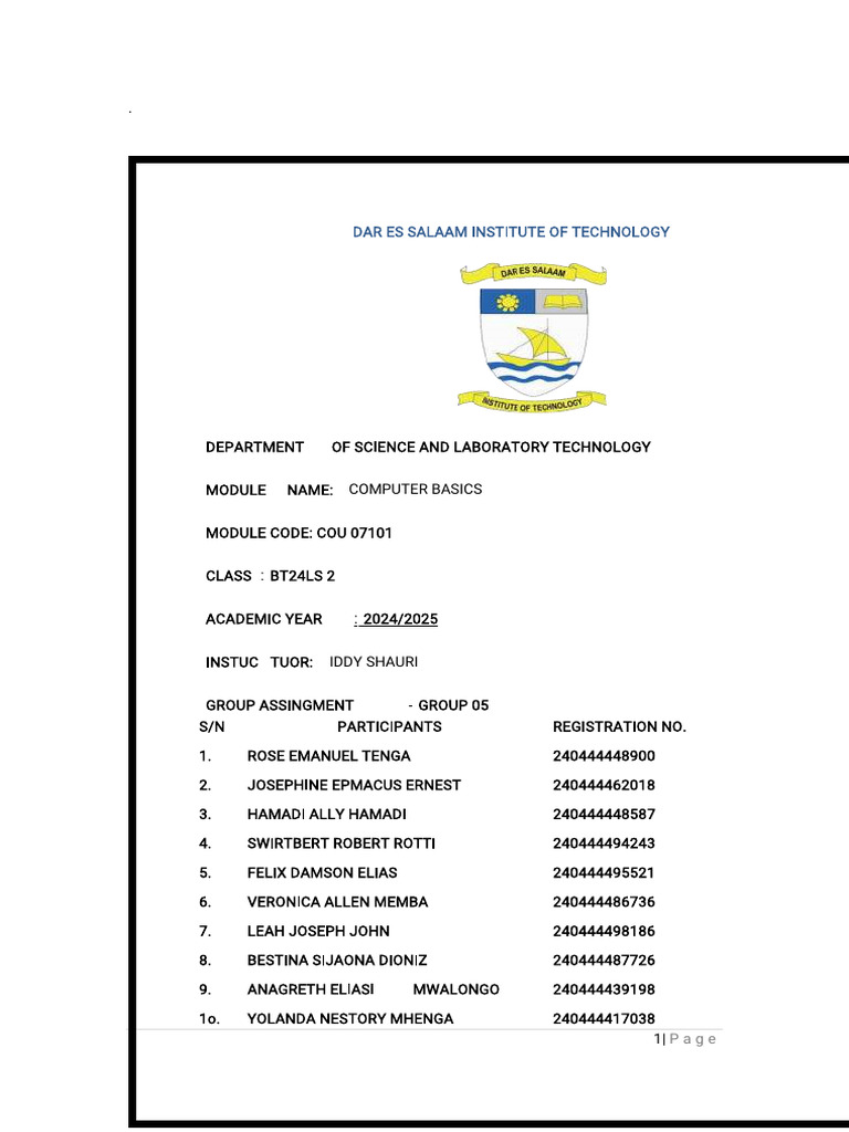 Cover Page Computer | PDF