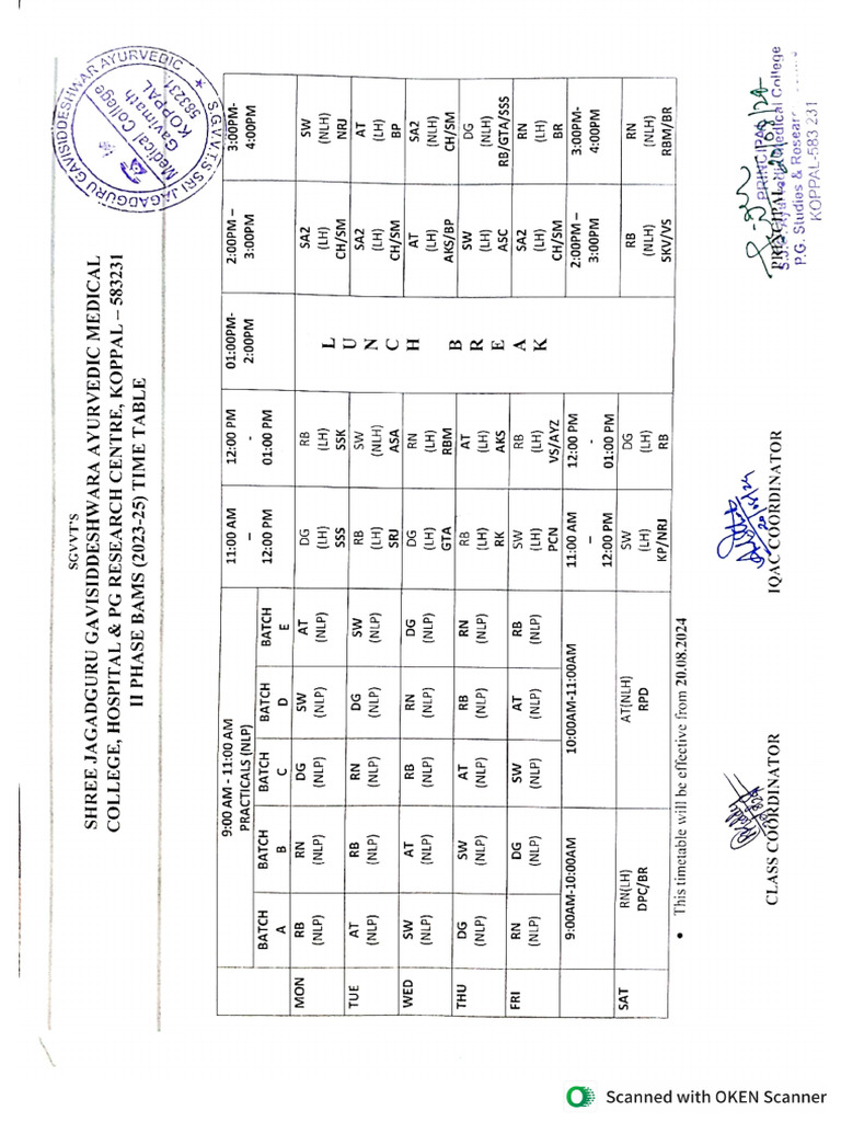 Latest Timetable | PDF