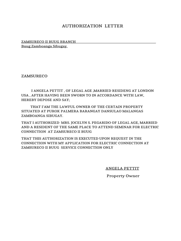 Authorization for Electric Connection | PDF