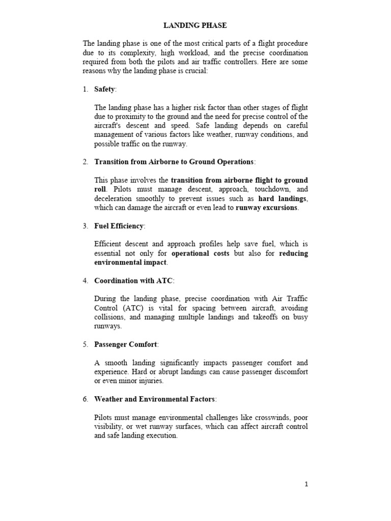 Landing Fundamentals - Teaching Version | PDF | Air Traffic Control ...