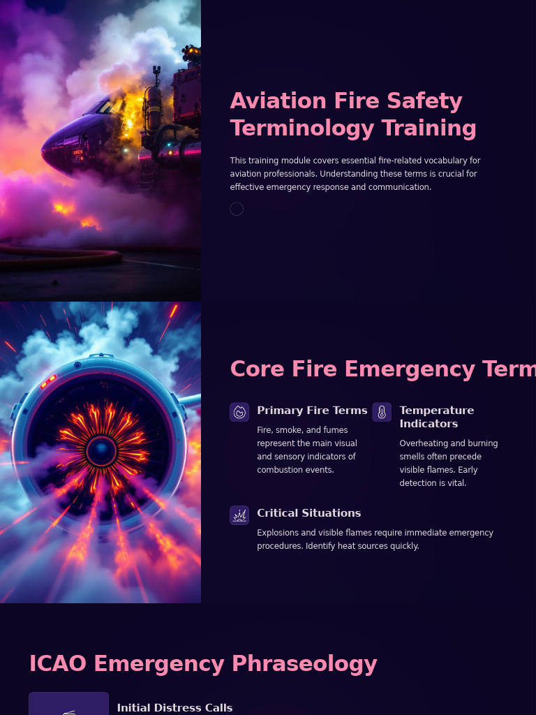 Unit 7 Aviation Fire Safety Terminology Training | PDF
