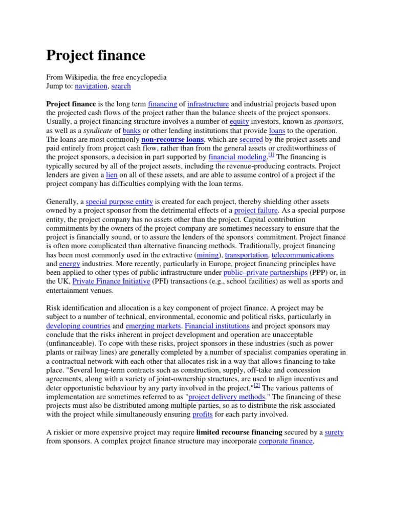 Project Finance Structures: An In-Depth Look at the Key Components and ...