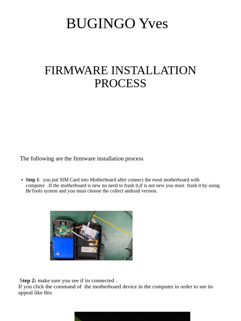 BUGINGO Yves Firmware Installation Process | PDF | Office Equipment | Classes Of Computers