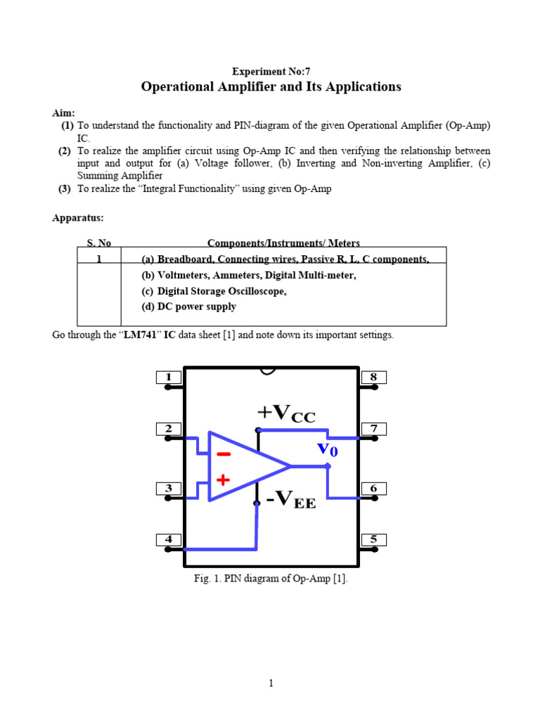 Op-Amp and Applications | PDF | Amplifier | Operational Amplifier