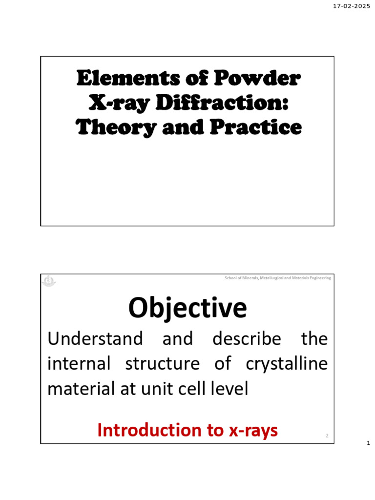 Slides PowderX RayDiffraction | PDF | Diffraction | Physics