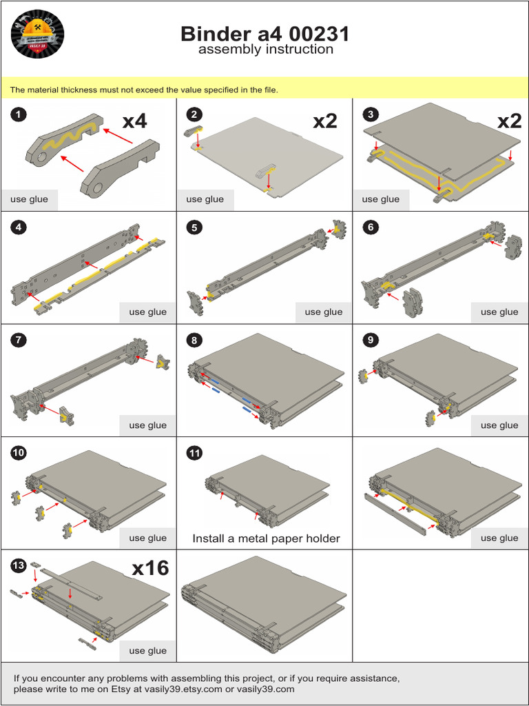 A4 Binder Assembly Instructions | PDF
