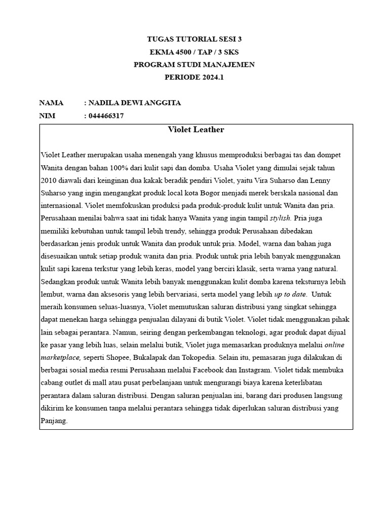 Tuton 3 Tugas Akhir Program | PDF