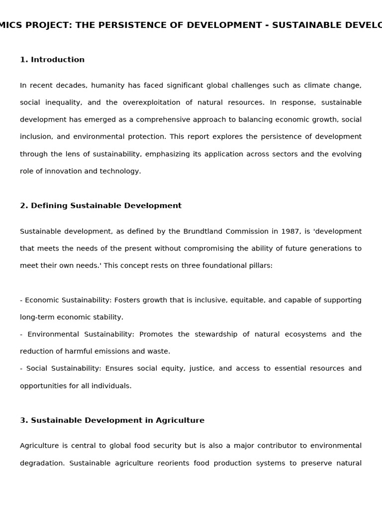 Sustainable Development Project | PDF | Sustainability | Sustainable Development