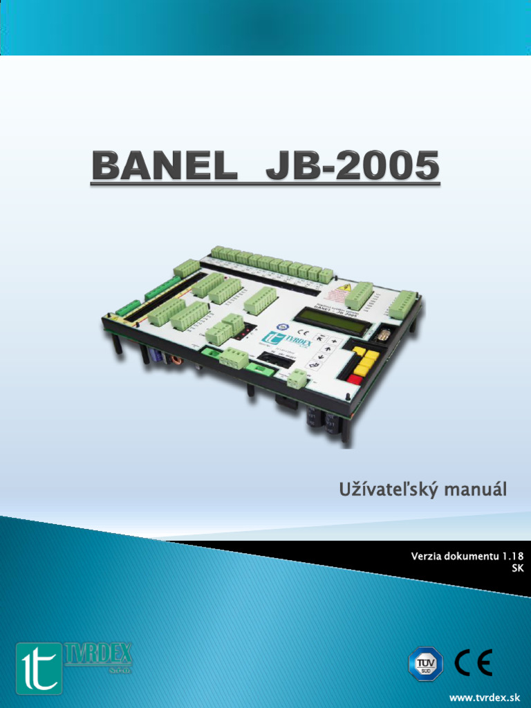 BANEL JB2005 Manual SK Ver1.18 | PDF