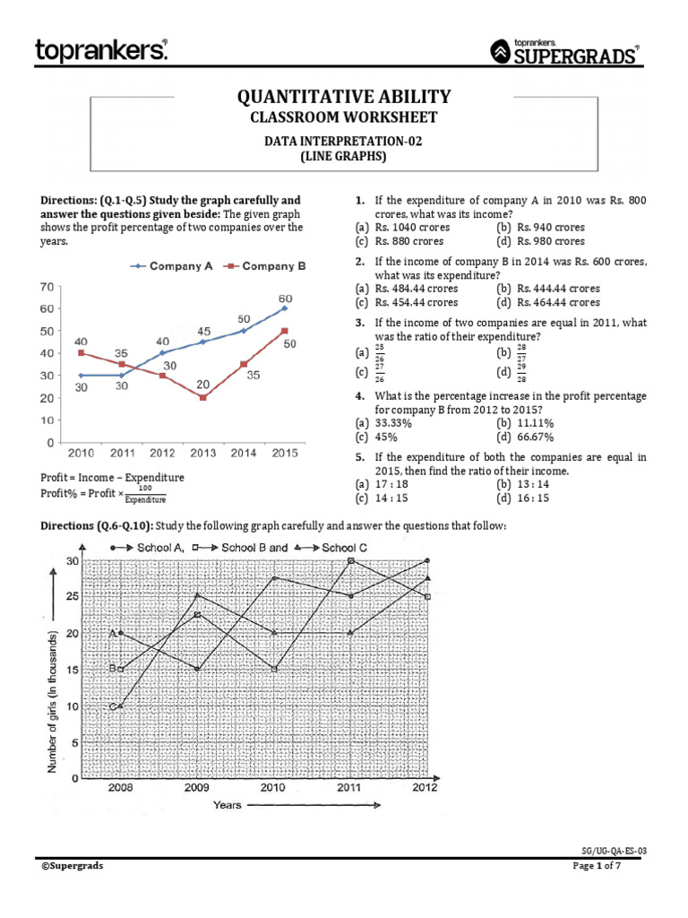 Data Interpretation-02 (Line Graphs) | PDF | Speed | Economies