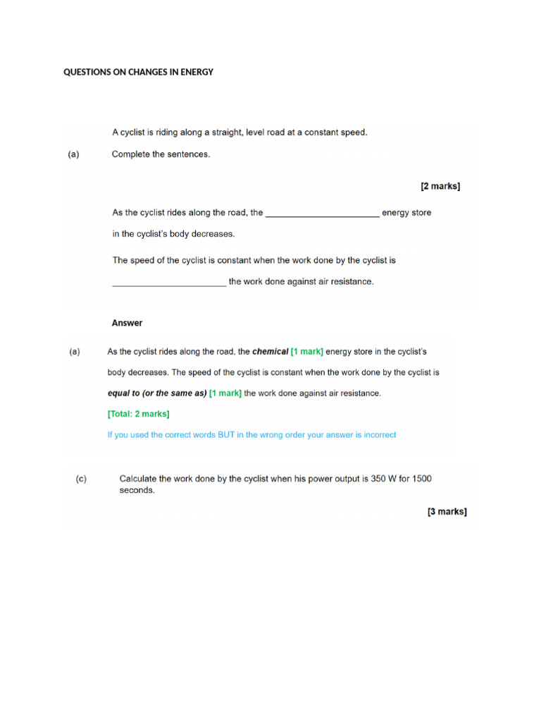Questions On Changes in Energy | PDF | Compact Fluorescent Lamp ...