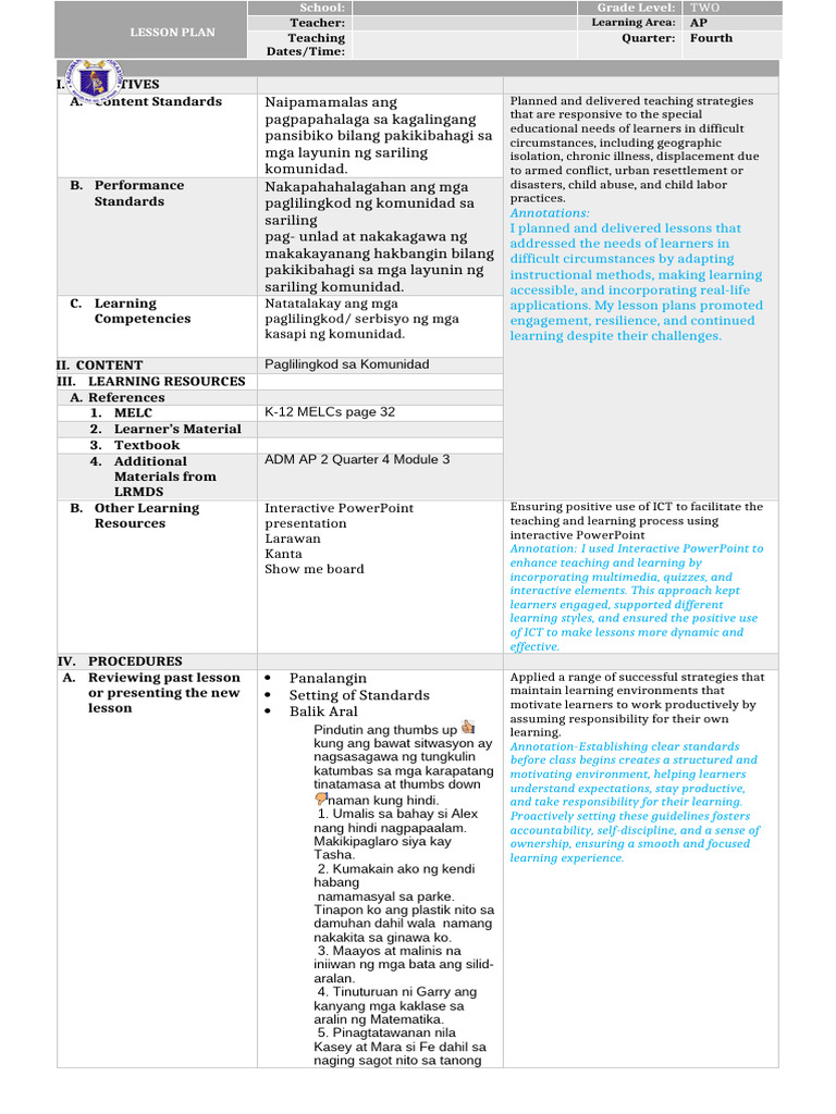 AP2 COT Week5 Q4 | PDF