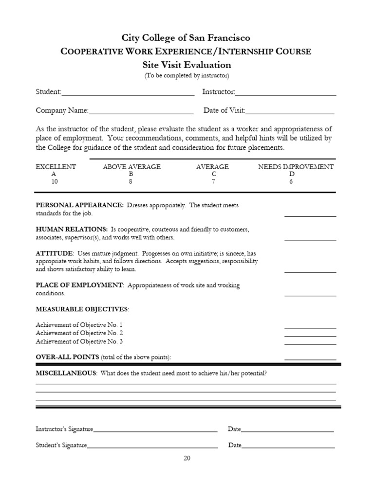 Site Visit Evaluation | PDF