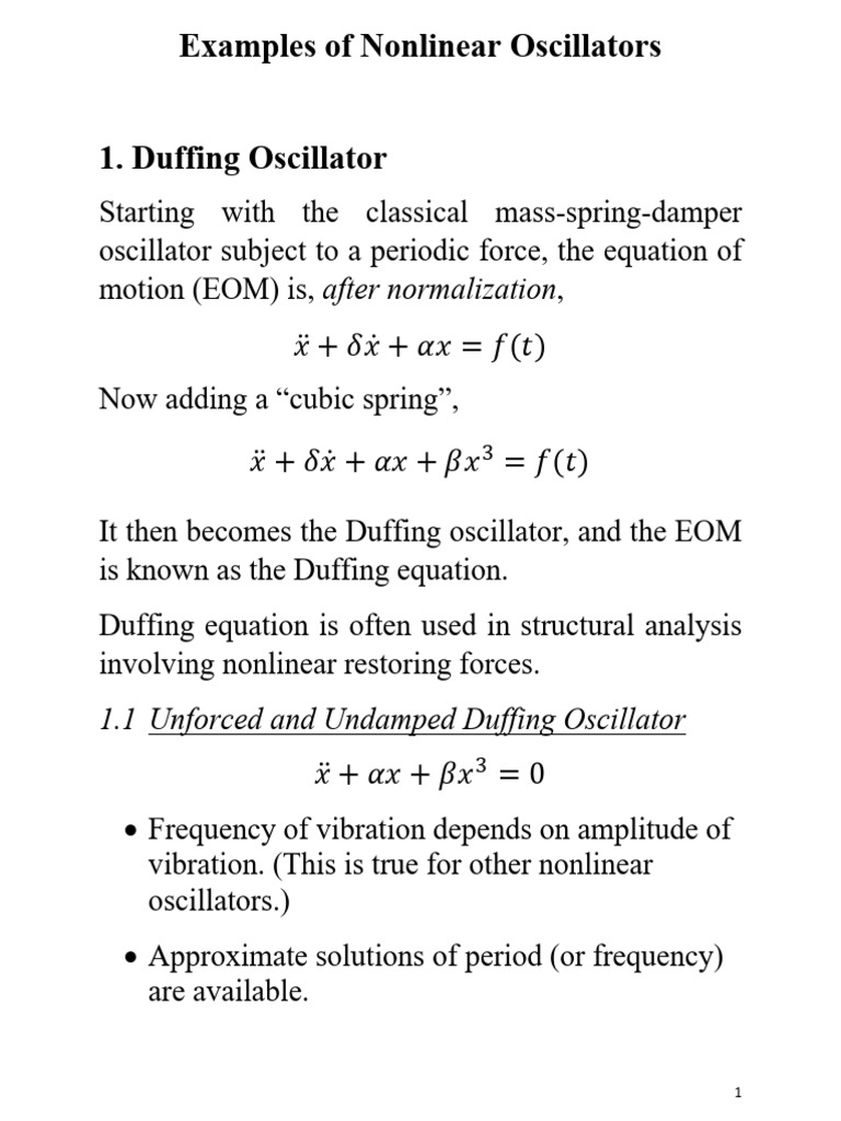 Examples of Nonlinear Oscillations | PDF | Oscillation | Mathematical ...