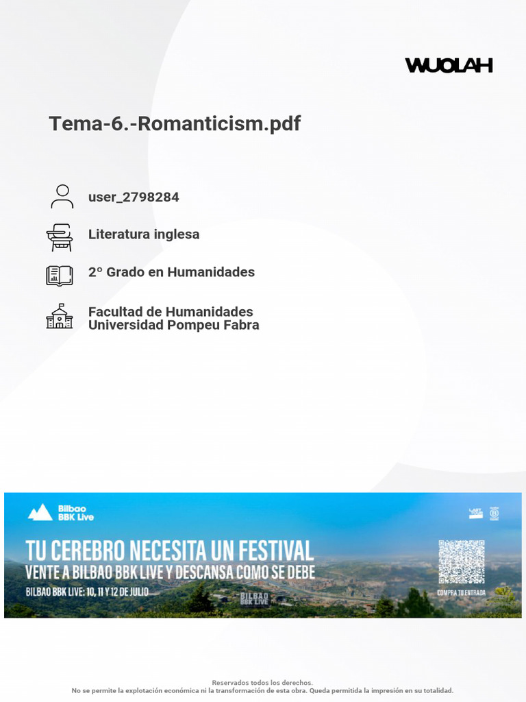 Tema 6. Romanticism PDF | PDF | Johann Wolfgang Von Goethe | Romanticism