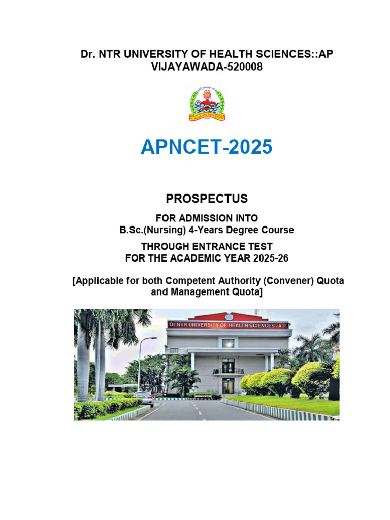 APNursing CETProspectus | PDF | University And College Admission ...