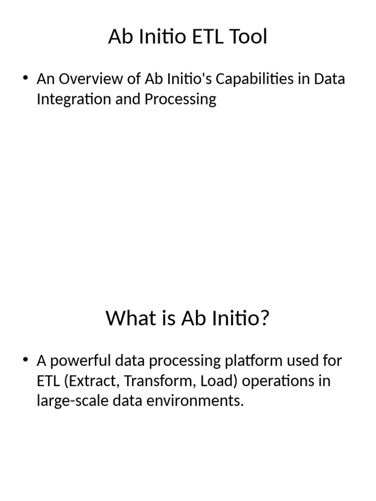 Ab Initio ETL Tool Presentation | PDF