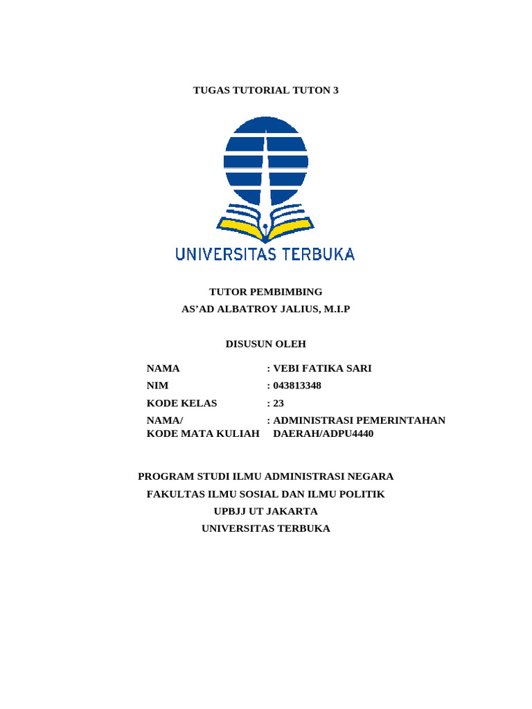 Administrasi Pemerintahan Daerah - Tugas 3 | PDF