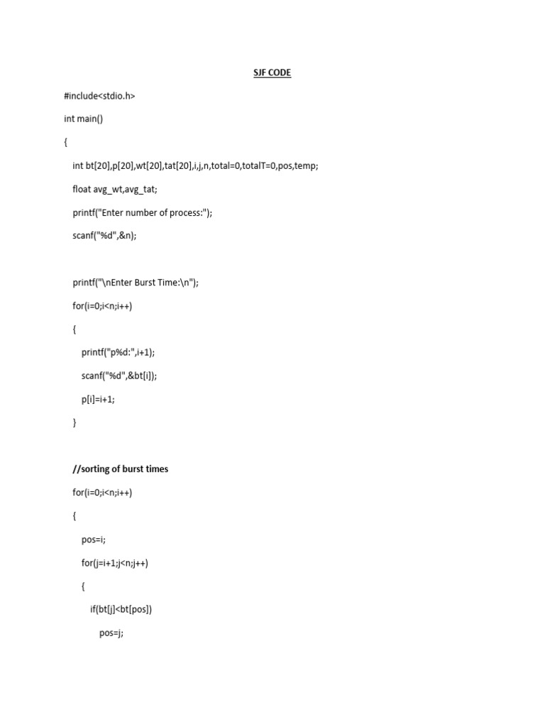 SJF Code | PDF