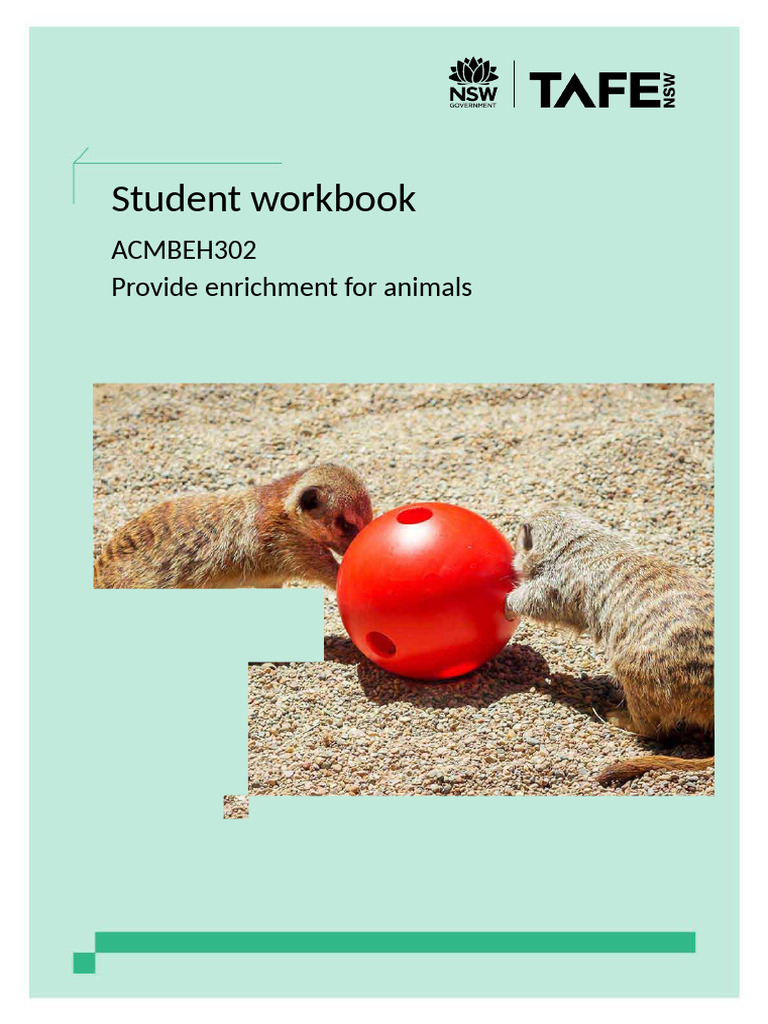 Animal Enrichment Workbook ACMBEH302 | PDF | Mouse | Ethology