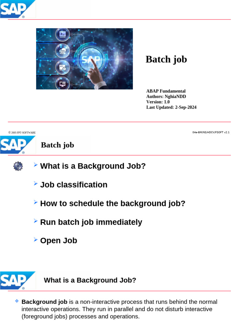 ABAP Unit 10 - Batch Job | PDF | Software Engineering | Computer Science