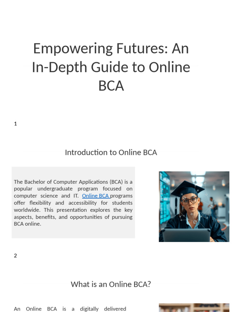 Online BCA: Pathways to IT Careers | PDF | University And College ...