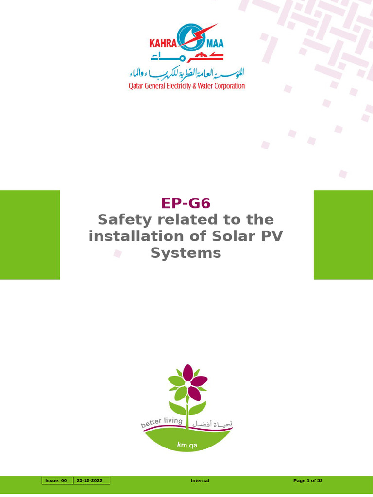 EP-G6 Safety Related To The Installation of Solar PV Systems | PDF ...