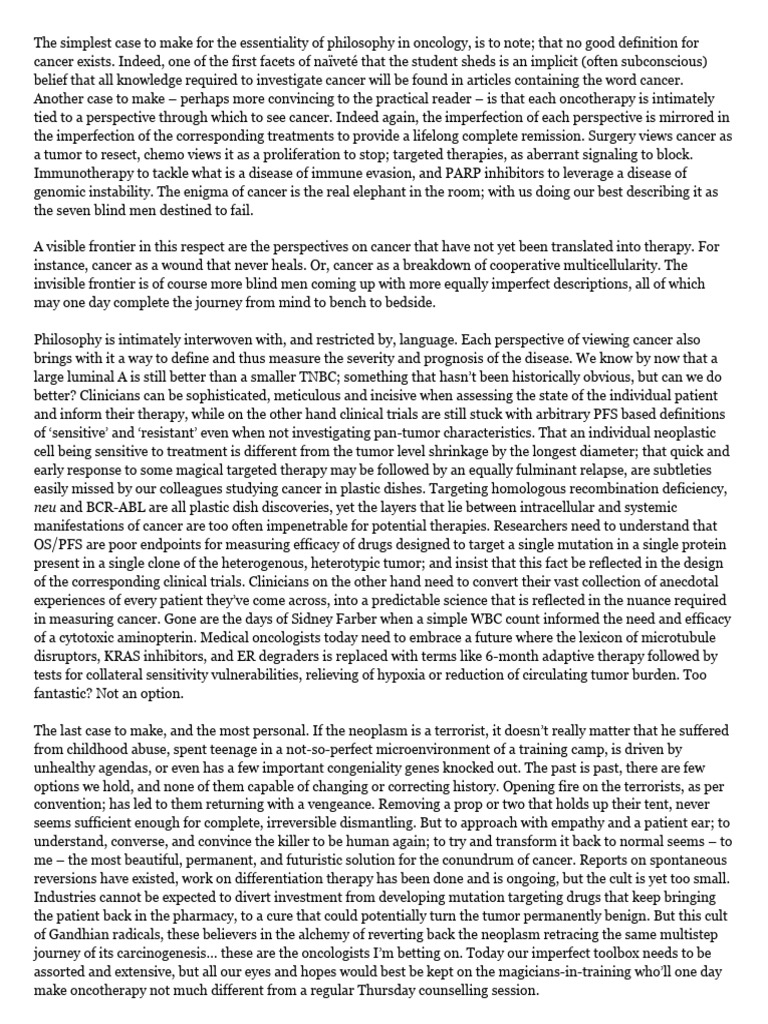 The Case For Differentiation Therapy | PDF | Cancer | Neoplasms