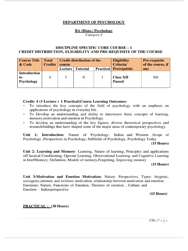 First Year Syllabus | PDF