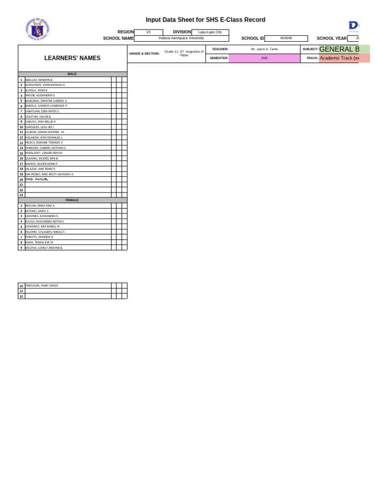 Ecr Gen Bio1 (St. Augustine 2024 2025) | PDF