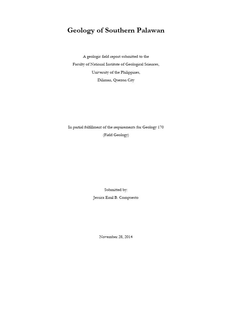 Geology of Southern Palawan | PDF | Petrology | Earth Sciences