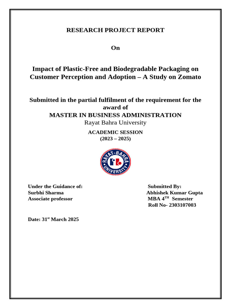 Research Project Report Zomato | PDF | Cloud Computing | Sustainability