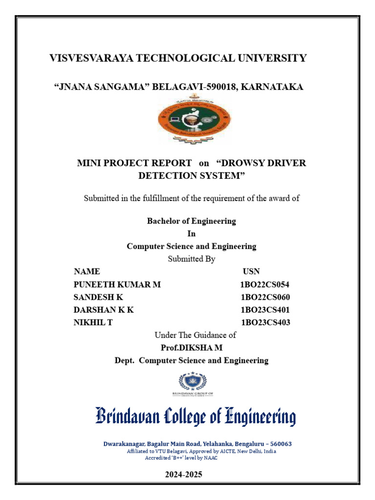 Mini Project Report DRAFT (1) Final000000 | PDF | Traffic Collision | Driving