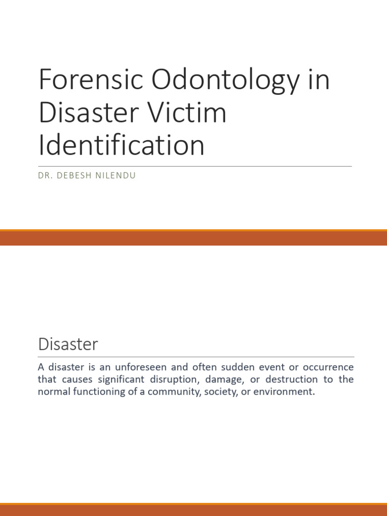 Forensic Odontology | PDF | Emergency Management | Dentistry