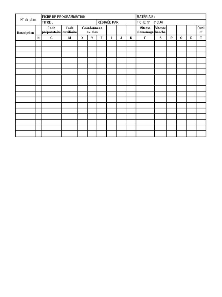 Tableau Pour Programmation | PDF