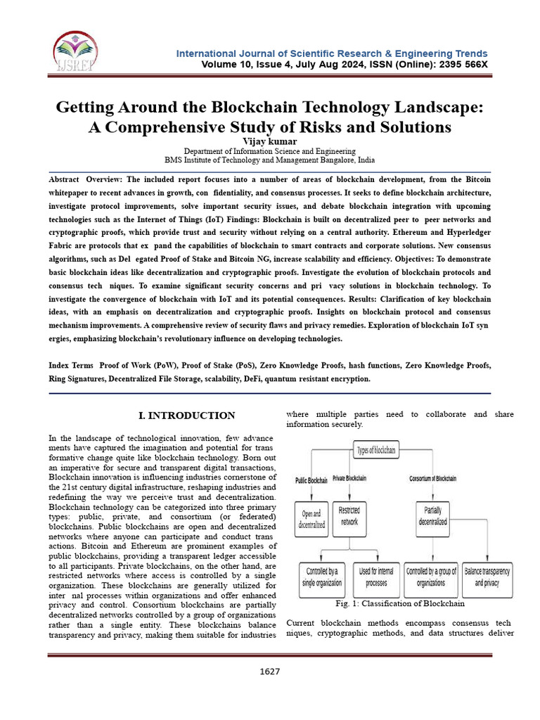 Blockchain Technology: Risks and Solutions | PDF | Computer Security ...