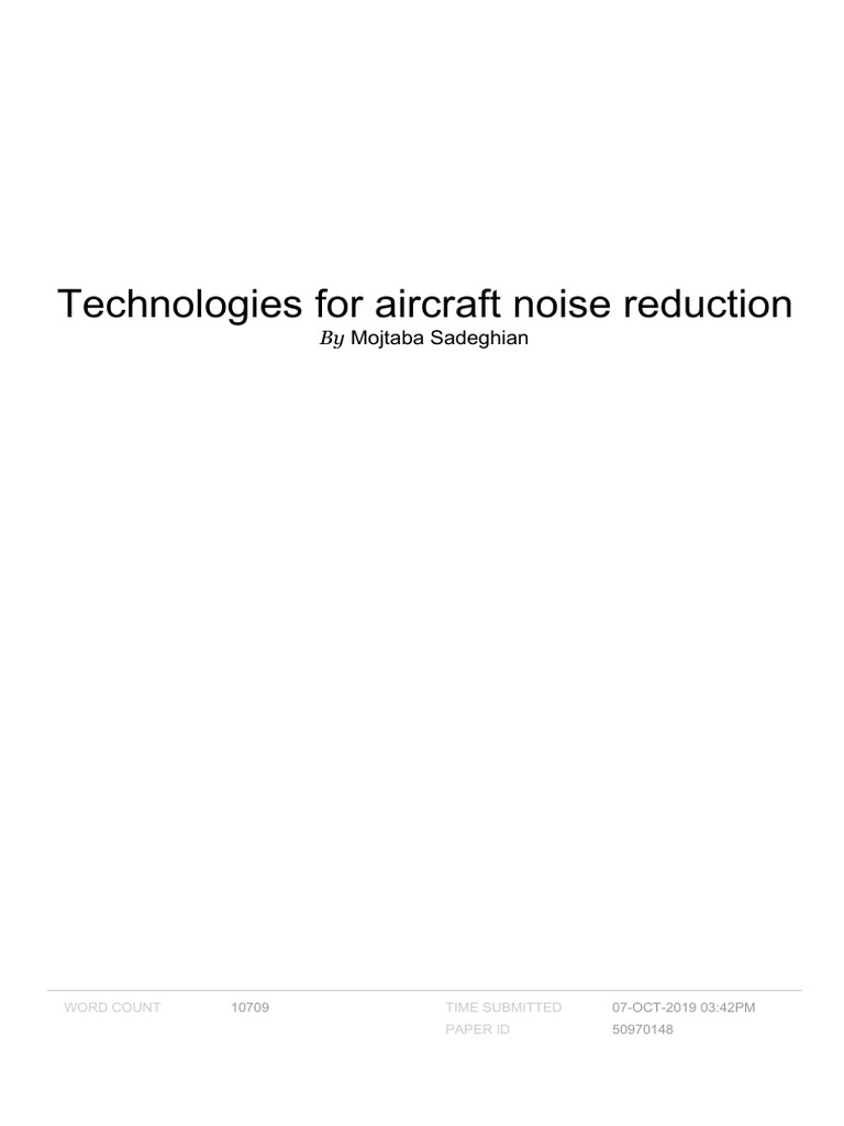 Technologies For Aircraft Noise Reduction | PDF | Jet Engine | Aviation