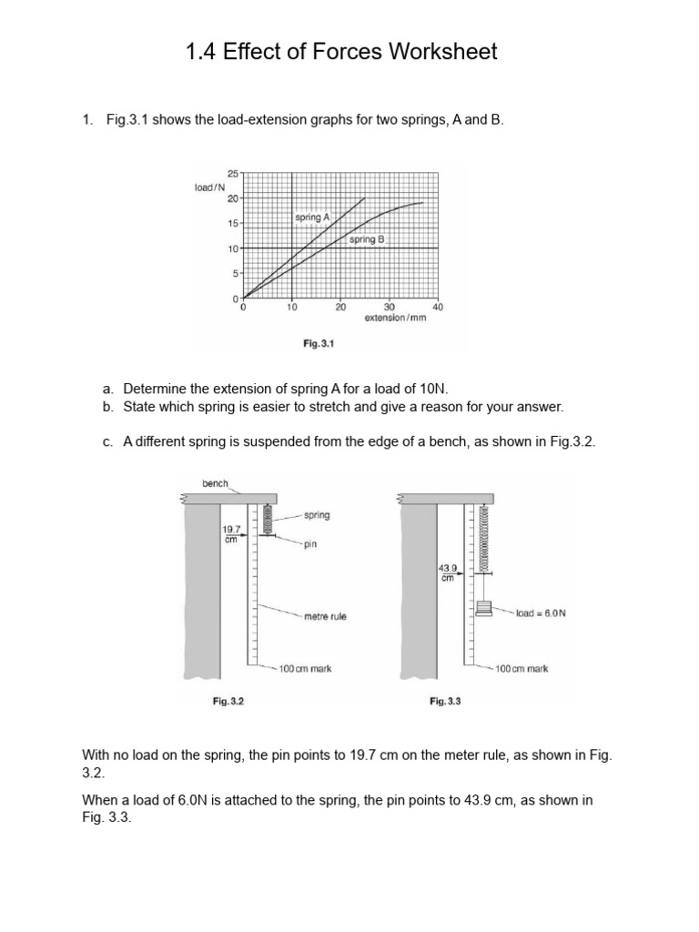 1.4 Forces Worksheet | PDF | Force | Applied And Interdisciplinary Physics