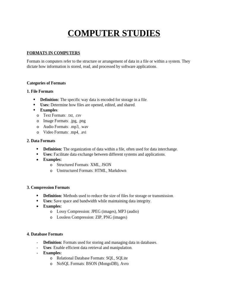 Understanding Computer Data Formats | PDF | File Format | Data Compression