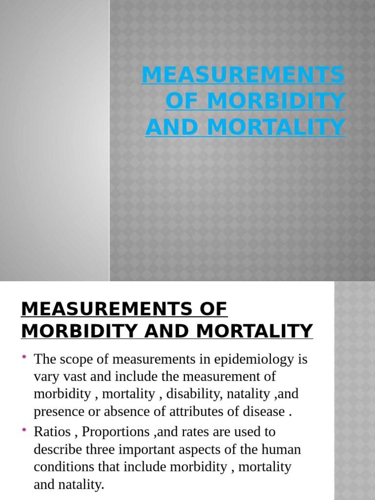 Morbity and Mortality | PDF | Incidence (Epidemiology) | Mortality Rate