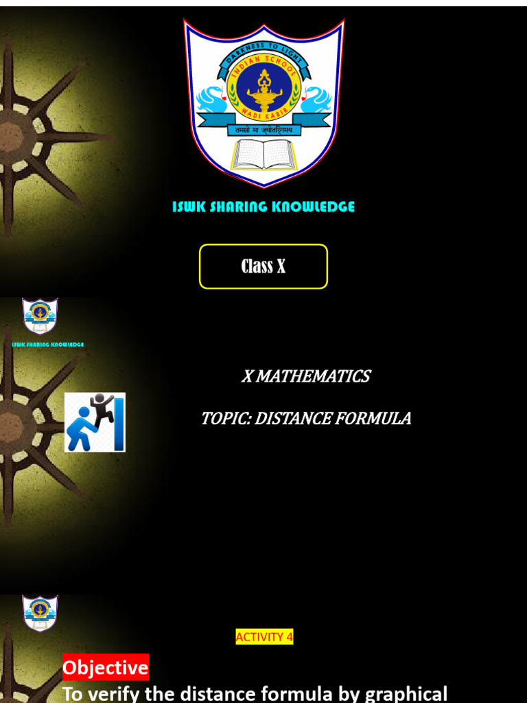 CLASS X Activity 4 - Dist. Formula | PDF