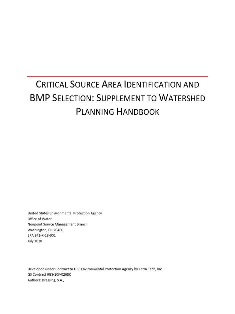 Critical Source Area Identification and Bmp Selection Final 5-11 ...